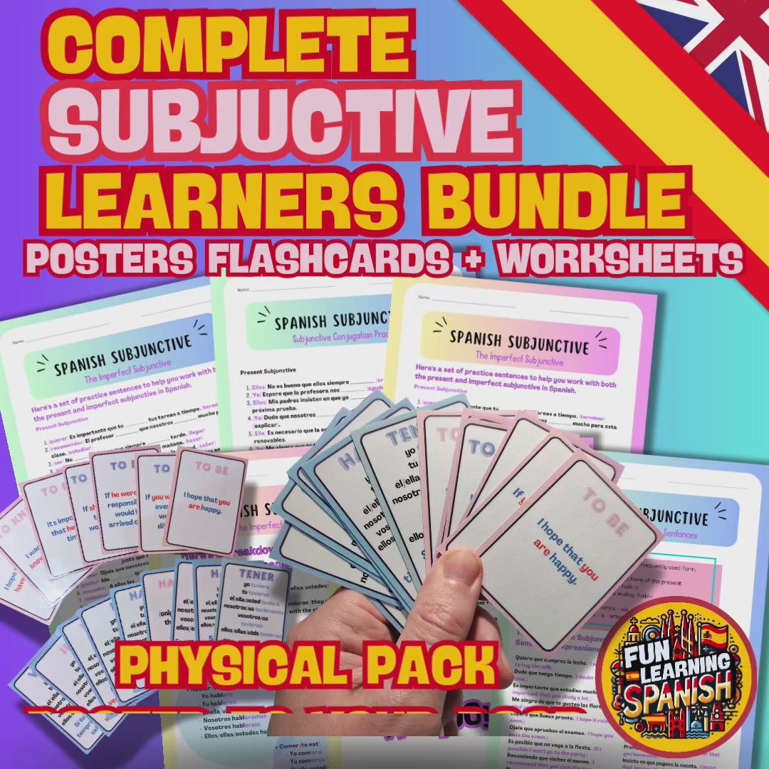 The Ultimate Spanish Subjunctive Mastery Bundle: Laminated Flashcards ...
